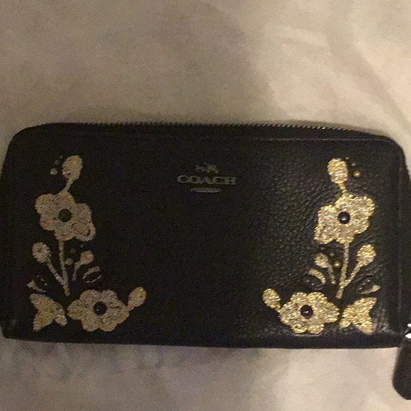 Coach | Bags | Coach Flowered Embroidered Wallet | Poshmark